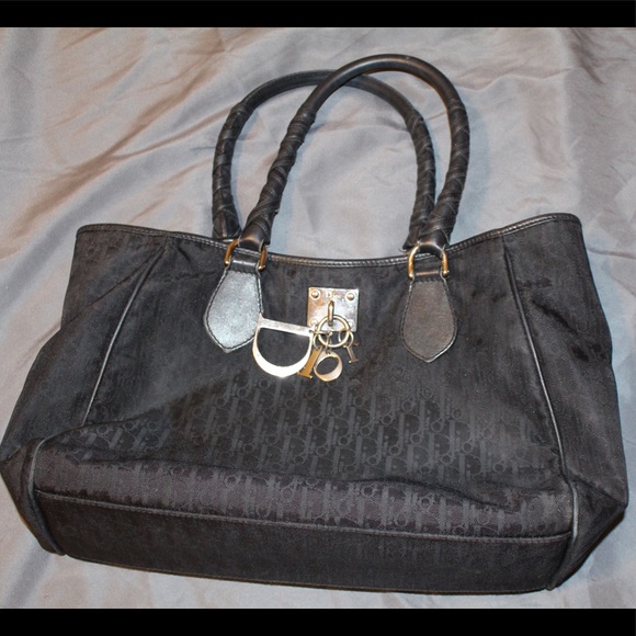 Dior | Bags | Vintage Christian Dior Vinyl Bag W Leather Handles | Poshmark